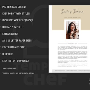 Creative, Modern and Professional Biography Resume Template Design for ...