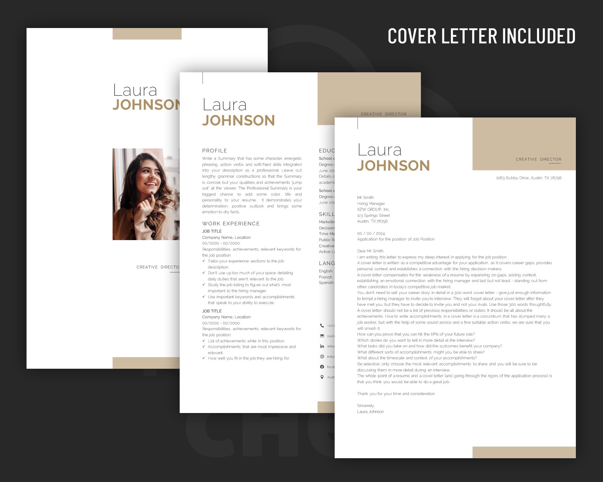 Creative, Modern and Professional Biography Resume Template Design for ...