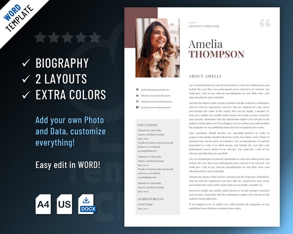 Professional Biography Template