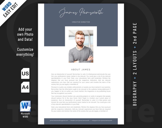 Biography Research Printable Digital Download, Educational, Homeschool ...