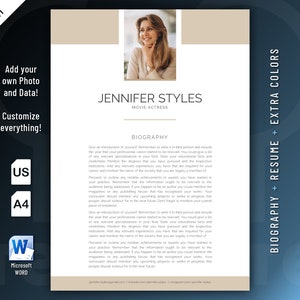 Creative, Modern and Professional Biography Resume Template Design for ...
