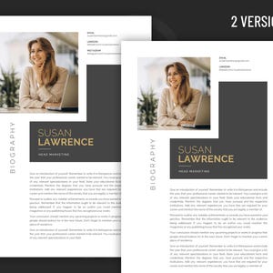 Original, Modern and Professional Biography Resume Template Design for ...