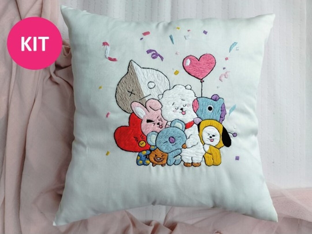 BT21 Embroidery KIT Pillow Cover BT21 Merchandise BT21 Gift - Etsy