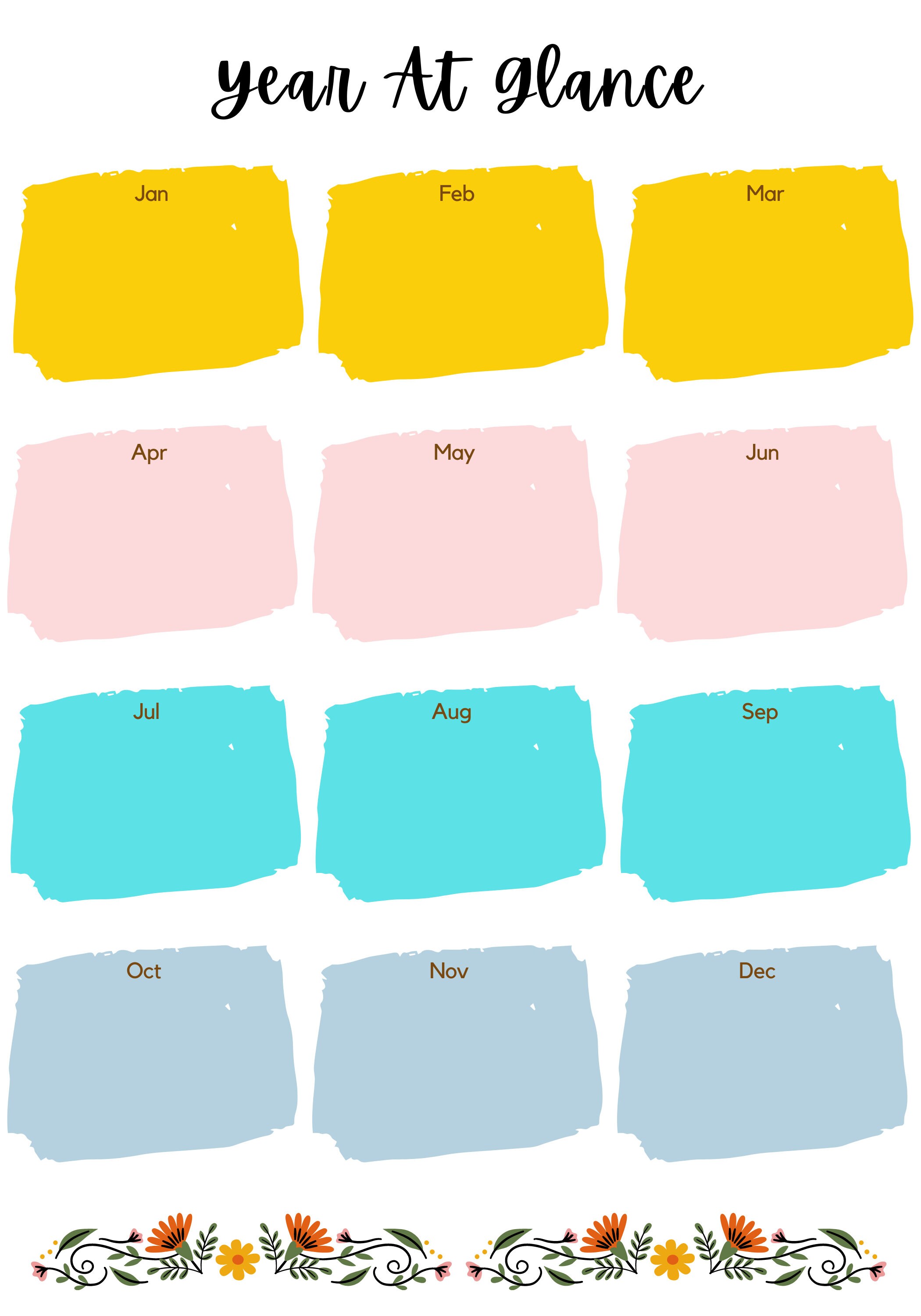 Monthly Planner, Printable, Undated Monthy Calendar, PDF, Planner,cute ...