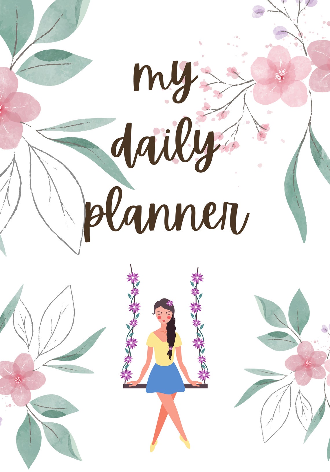 Monthly Planner, Printable, Undated Monthy Calendar, PDF, Planner,cute ...