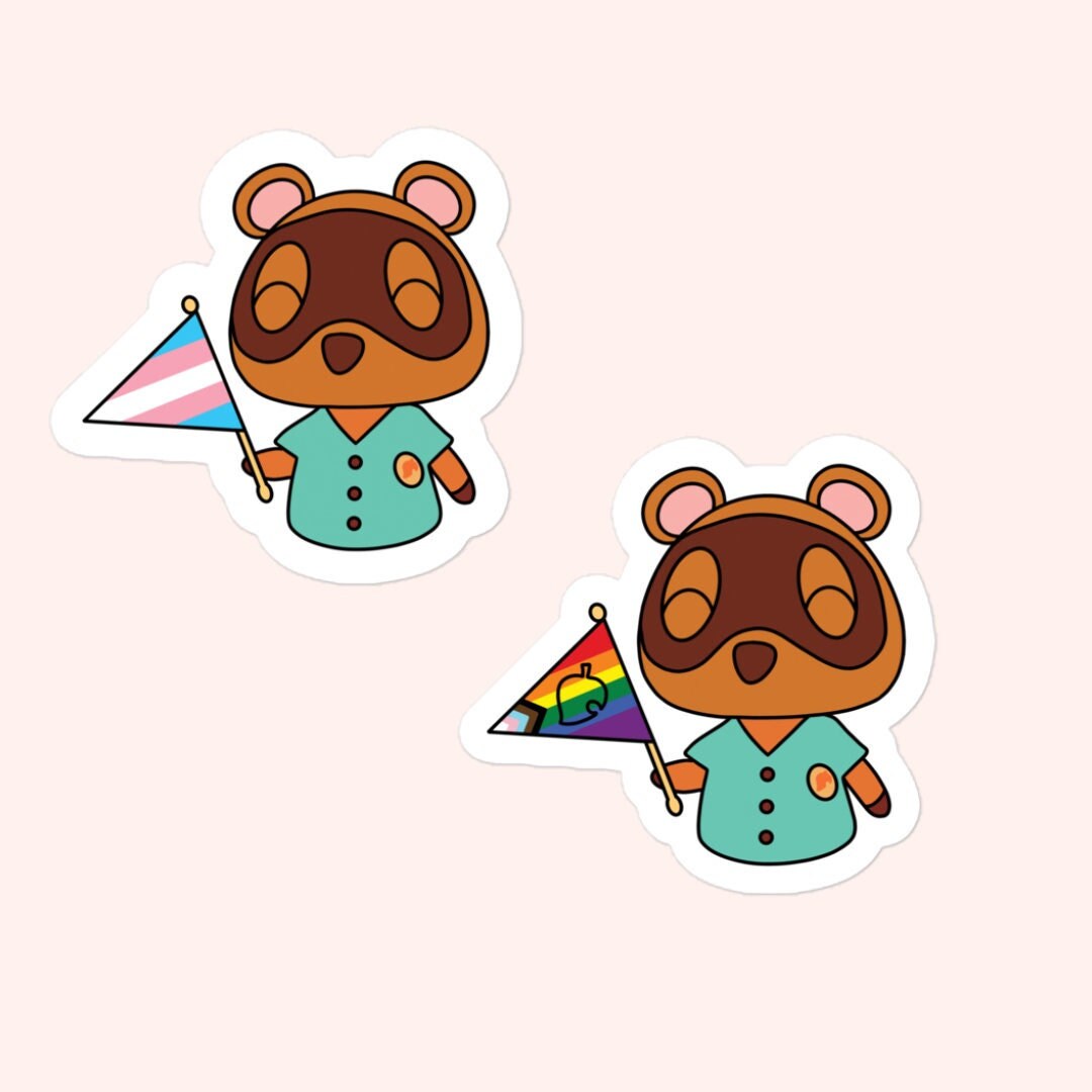 Pride Flag Nook Sticker - Animal Crossing LGBTQ+ Sticker - Etsy