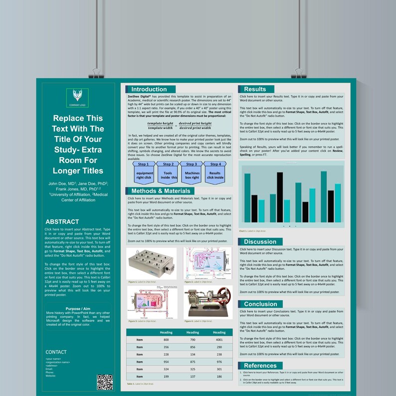 Editable Research Poster Template | 44x44 Square Powerpoint (PPTX) - Etsy