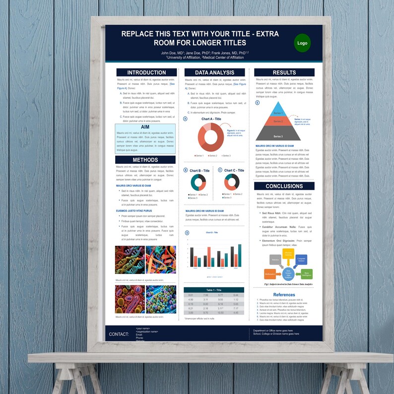 Academic Research Poster Template | Editable Powerpoint for Scientific ...