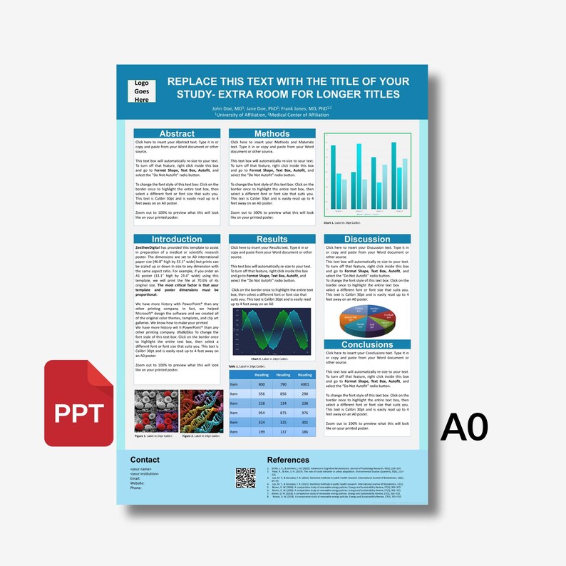 Powerpoint Research Poster Template | A0 Portrait | Abstract ...