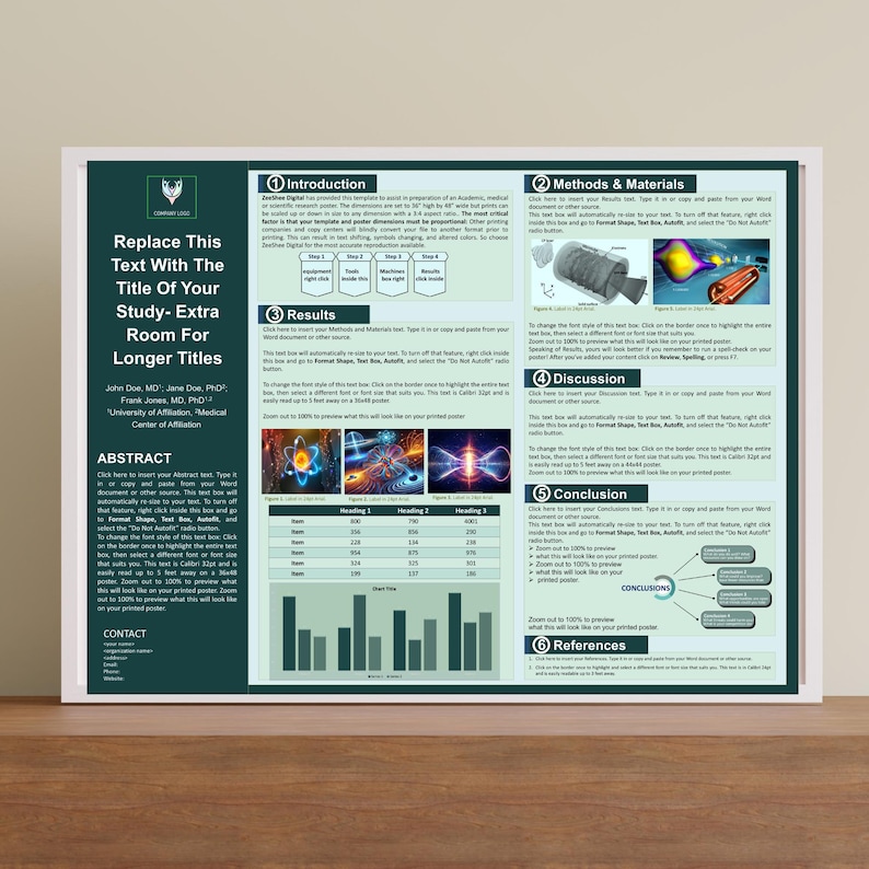 Editable Powerpoint Research Poster Template | Scientific Conference ...