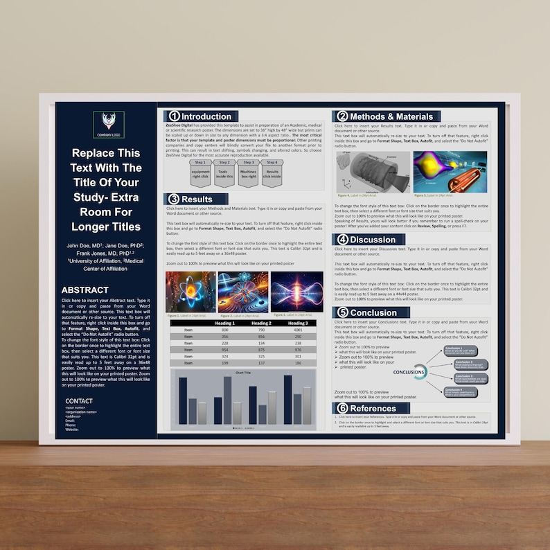 Editable Scientific Research Poster Template | Powerpoint Academic ...