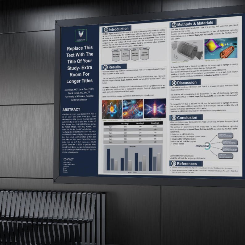 Editable Powerpoint Research Poster Template | Academic & Scientific ...