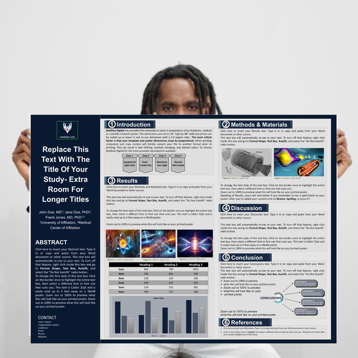 Editable Scientific Research Poster Template | Powerpoint Academic ...