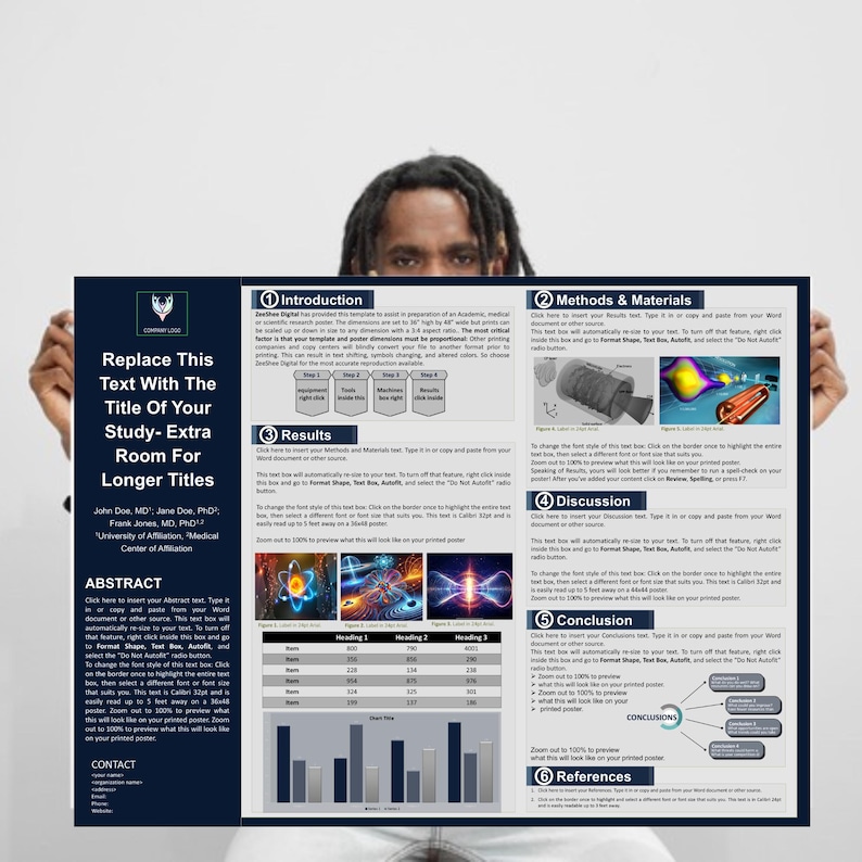 Editable Scientific Research Poster Template | Powerpoint Academic ...