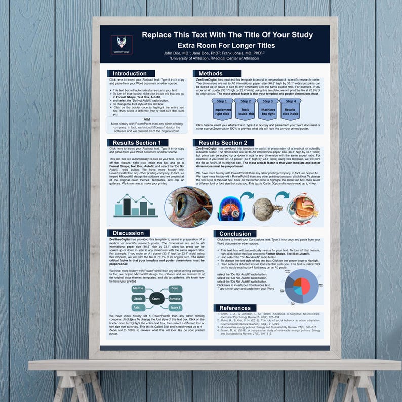 Research Poster Template | Scientific & Academic Conference PPTX | A0 ...