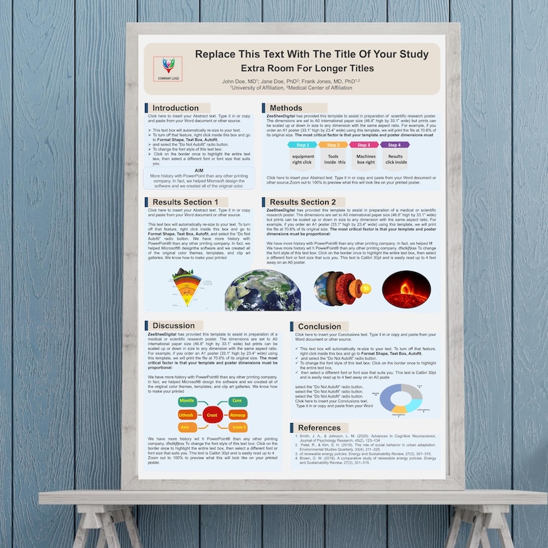 Editable Research Poster Template A0 | Powerpoint Academic, Medical ...