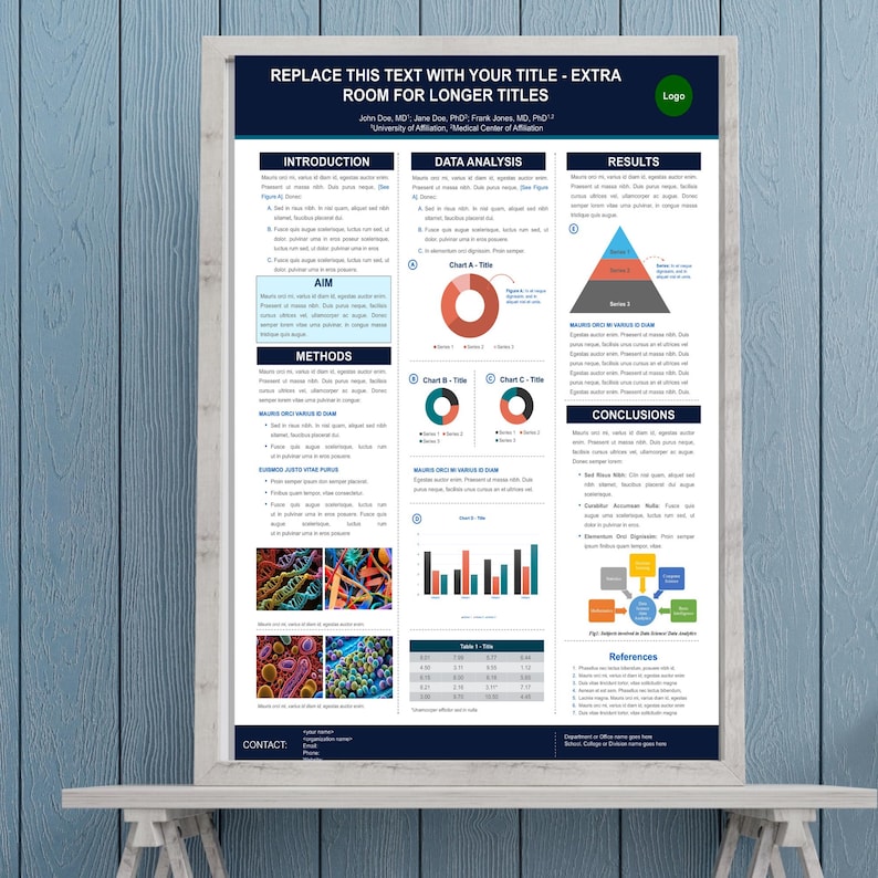Research Poster Template A0 Portrait | Editable Powerpoint for ...