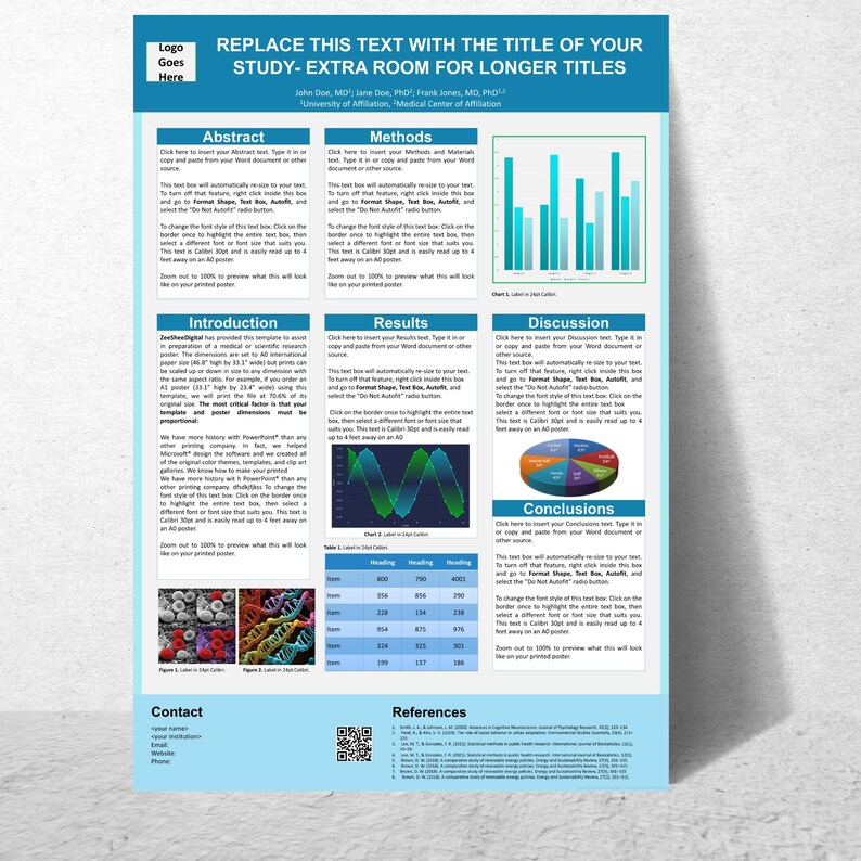 Academic Research Poster Template | Editable Powerpoint for Scientific ...
