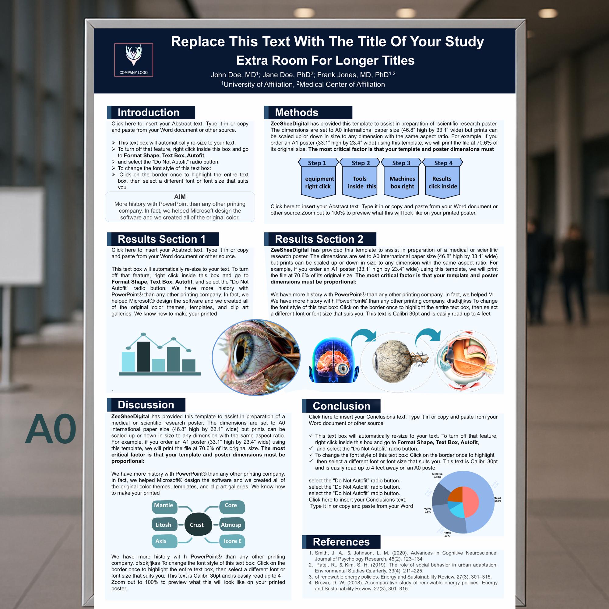 Research Poster Template | Scientific & Academic Conference PPTX | A0 ...