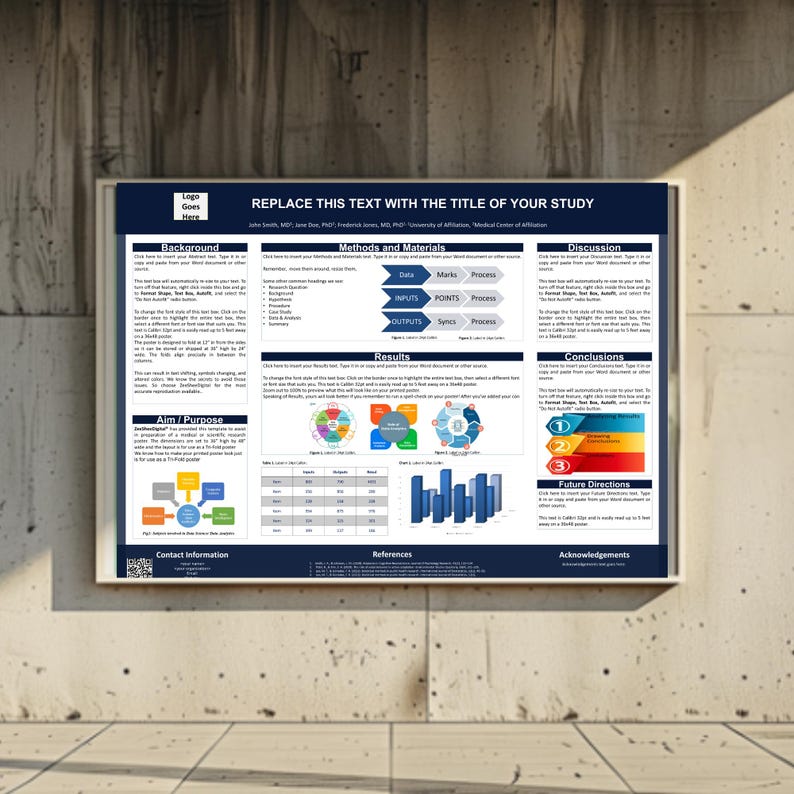 Editable Powerpoint Research Poster Template A0 | Abstract Presentation ...