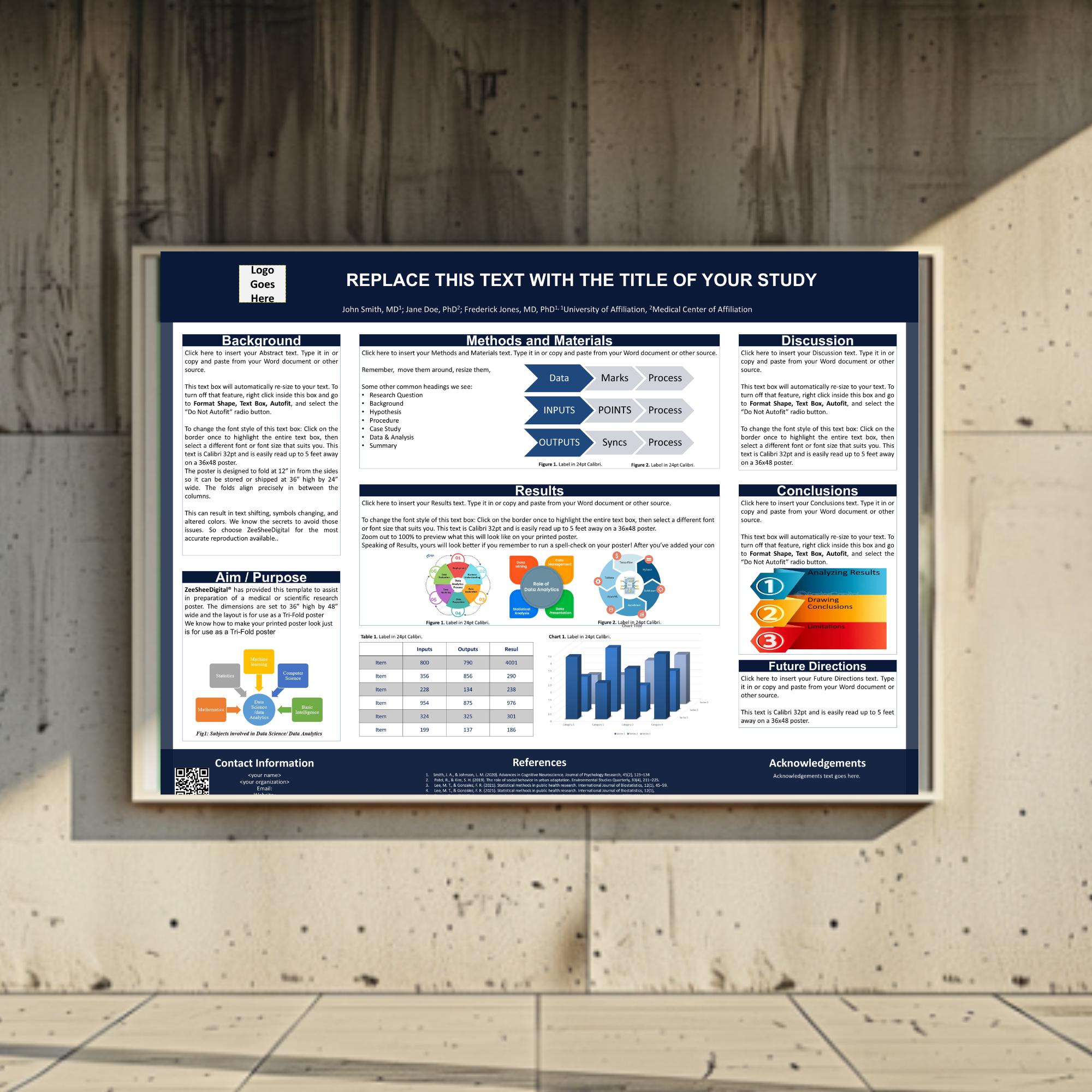 Editable Powerpoint Research Poster Template A0 | Abstract Presentation ...