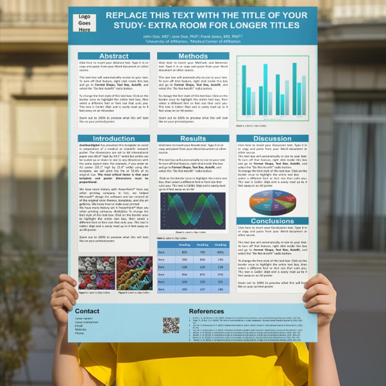 Powerpoint Research Poster Template A0 Portrait | Abstract Presentation ...