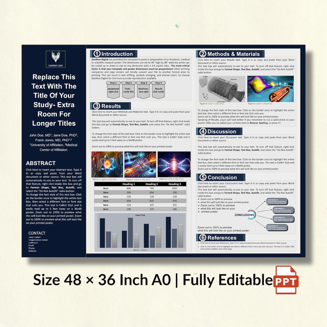 Editable Scientific Research Poster Template | Powerpoint Academic ...