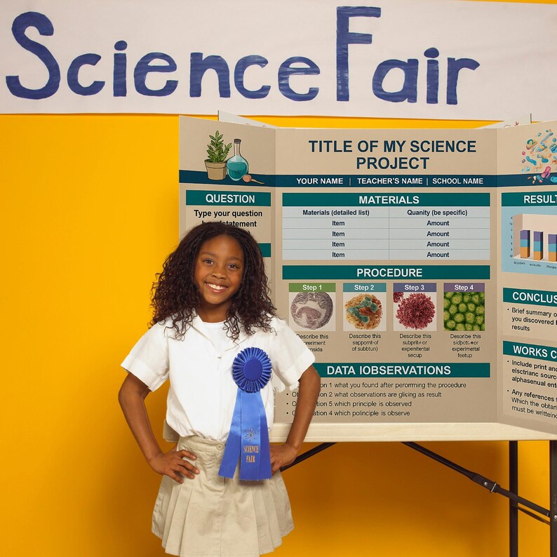 Science Fair Poster Template | A0 Editable Powerpoint PPT | Research ...