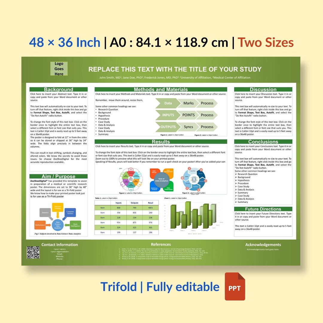 Scientific Research Poster Template Editable Powerpoint | Academic ...