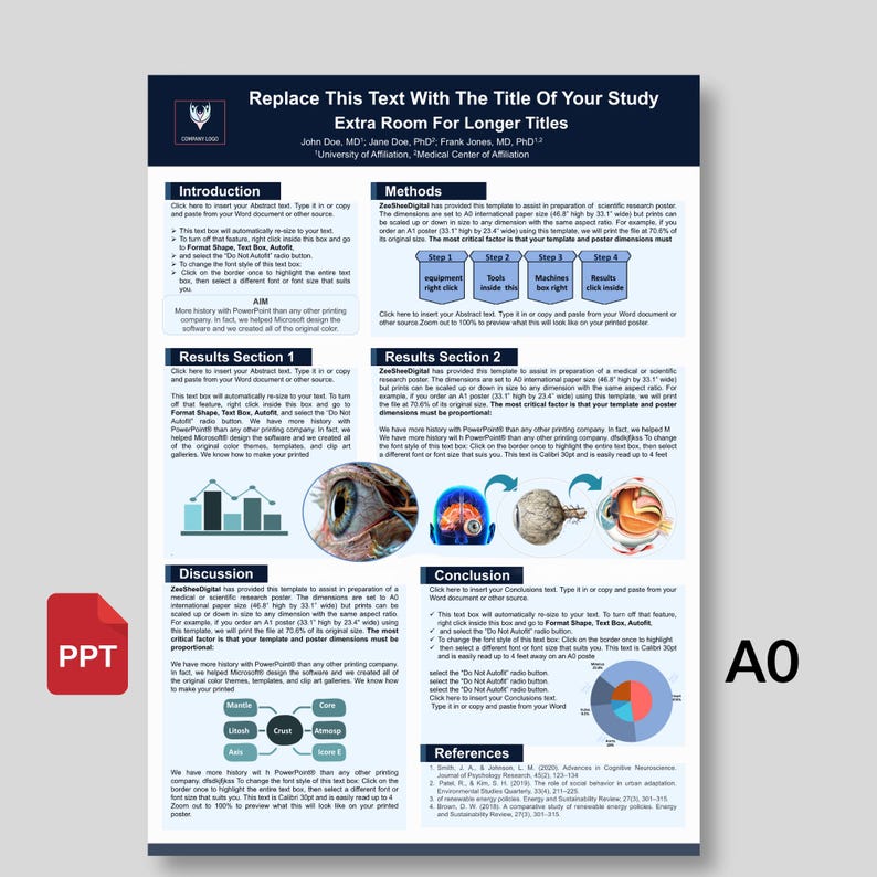 Research Poster Template | Scientific & Academic Conference PPTX | A0 ...