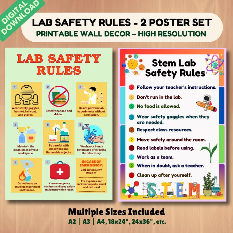 Lab Safety Poster - Etsy Australia