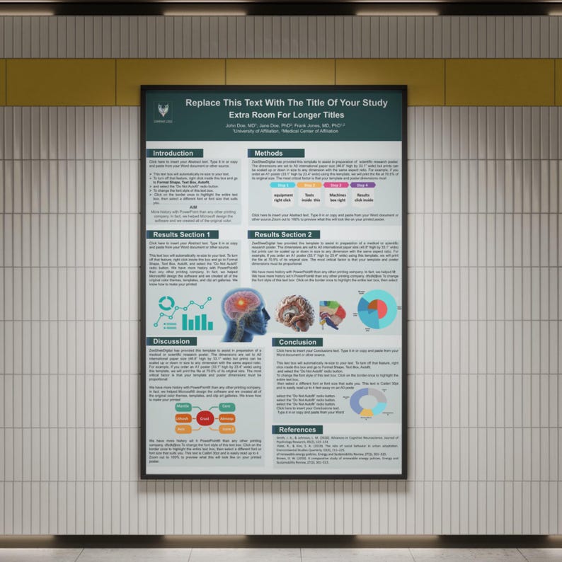 Scientific Poster Template A0 Portrait | Editable Powerpoint for ...