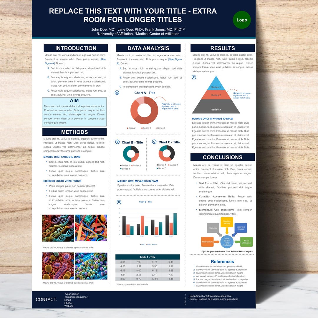 Research Poster Template A0 Portrait | Editable Powerpoint for ...