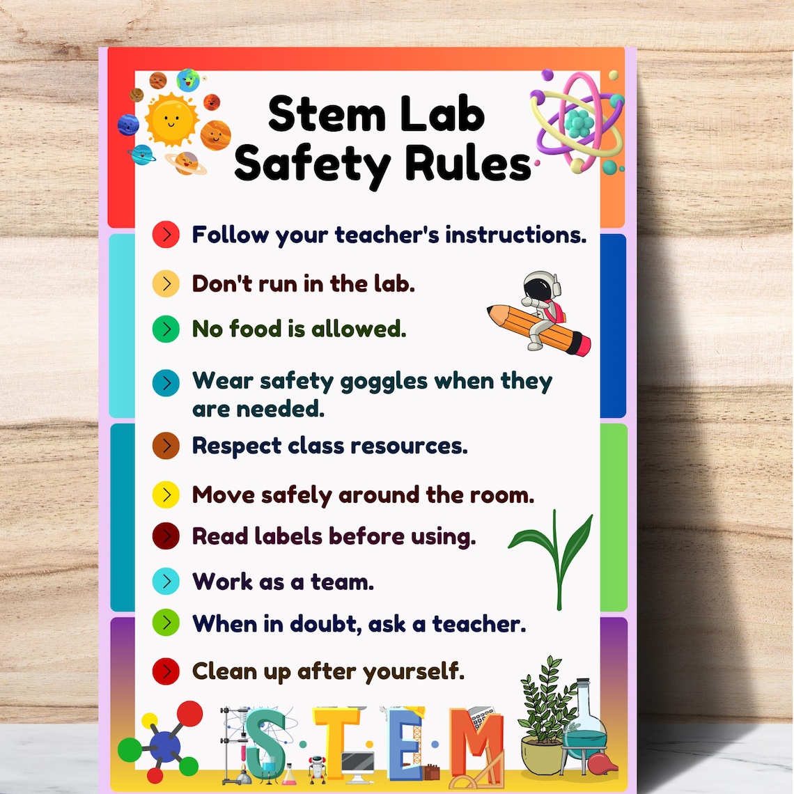 Lab Safety Rules Poster Set | Science Lab Safety Signs for Classroom ...