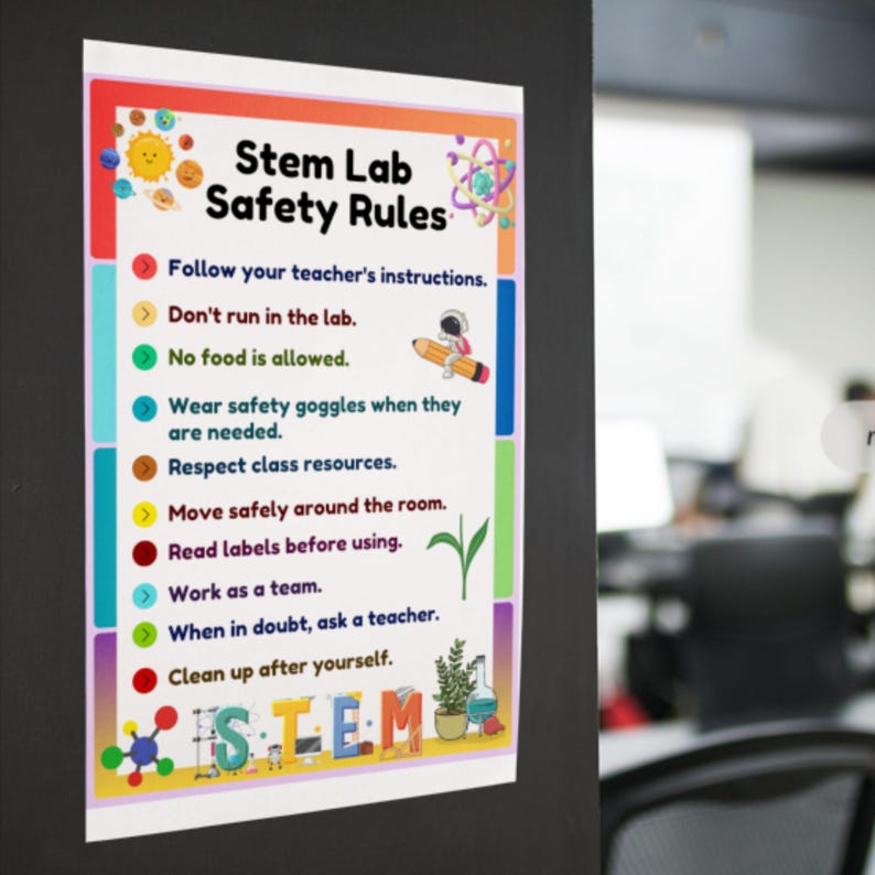 Lab Safety Rules Poster Set | Science Lab Safety Signs for Classroom ...