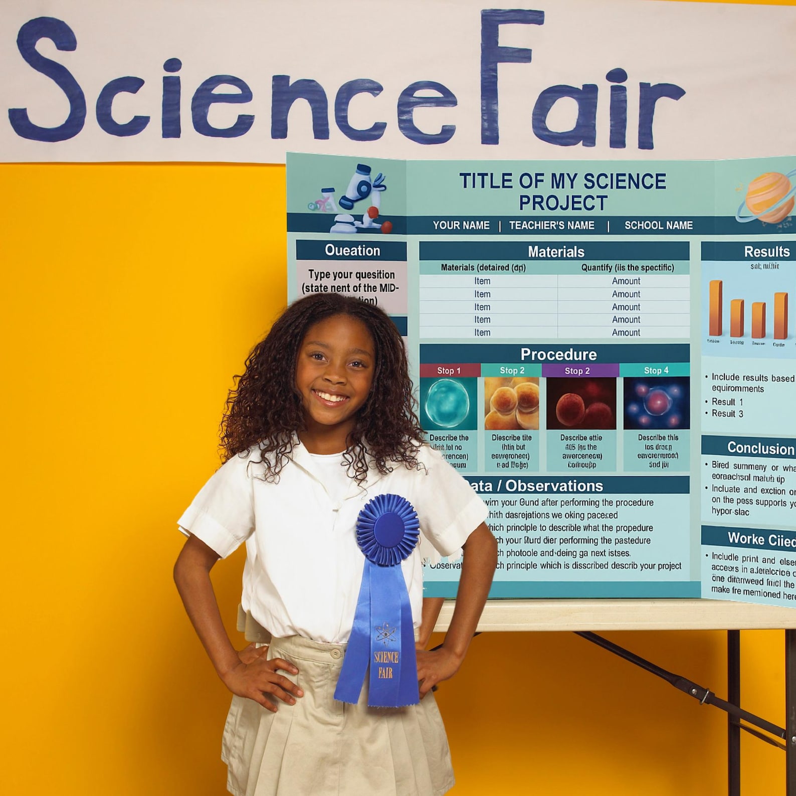 Science Fair Poster Template: Editable STEM Trifold Display (PPTX ...