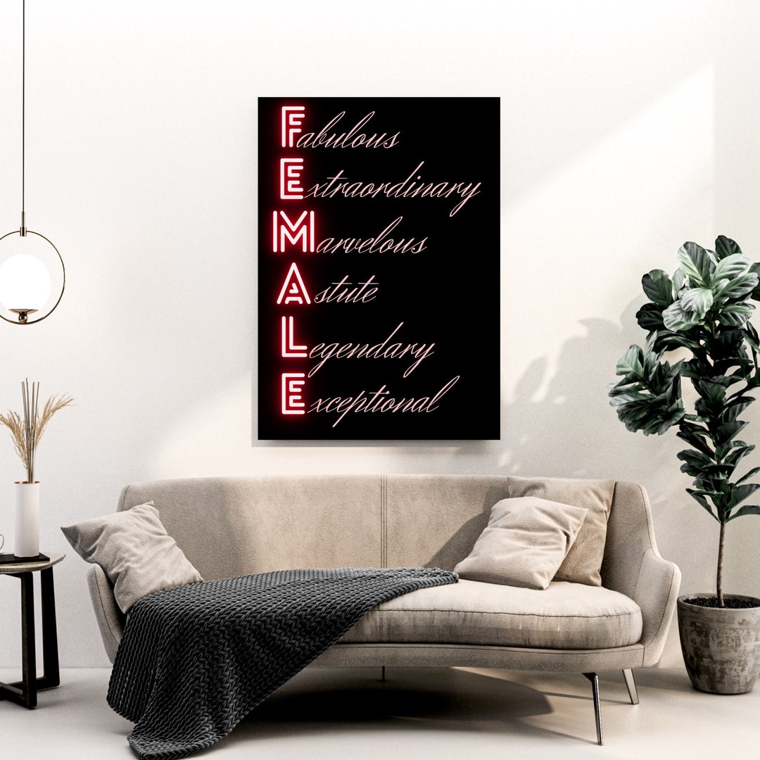 Digital Poster / Image, Download Poster, Female, Neon Sign, Digital Art ...