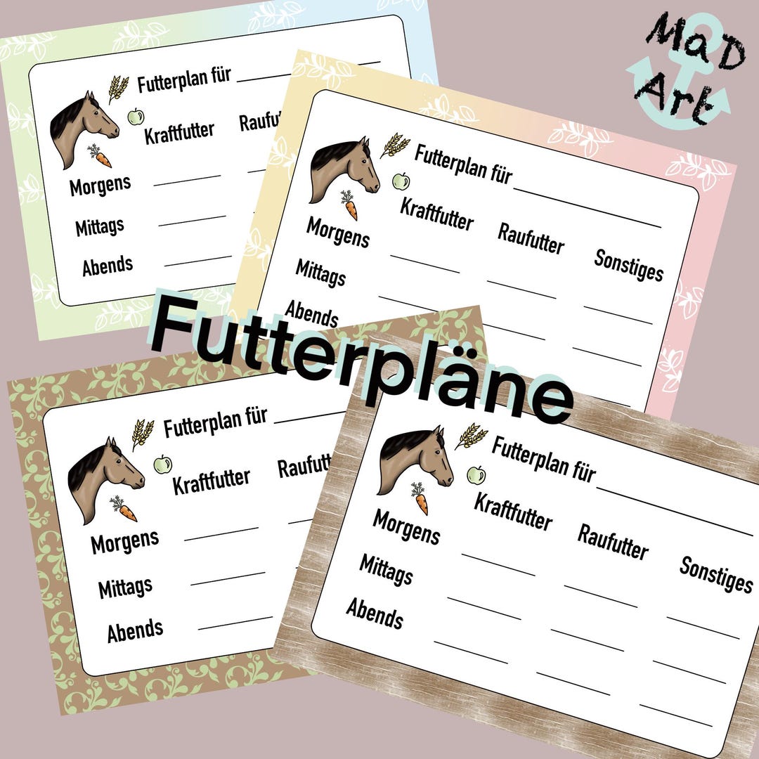 Feeding Plan for Horses, Digital, PDF, Box Sign, Horse Feed, Feed ...