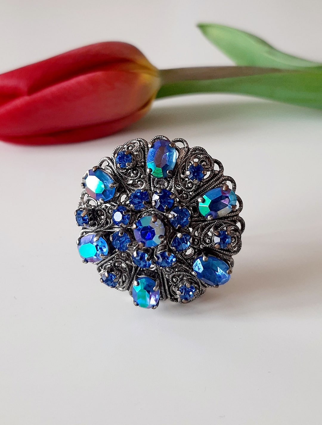 Luxueuse broche vintage Tchécoslovaquie Jabloneks années - Etsy France