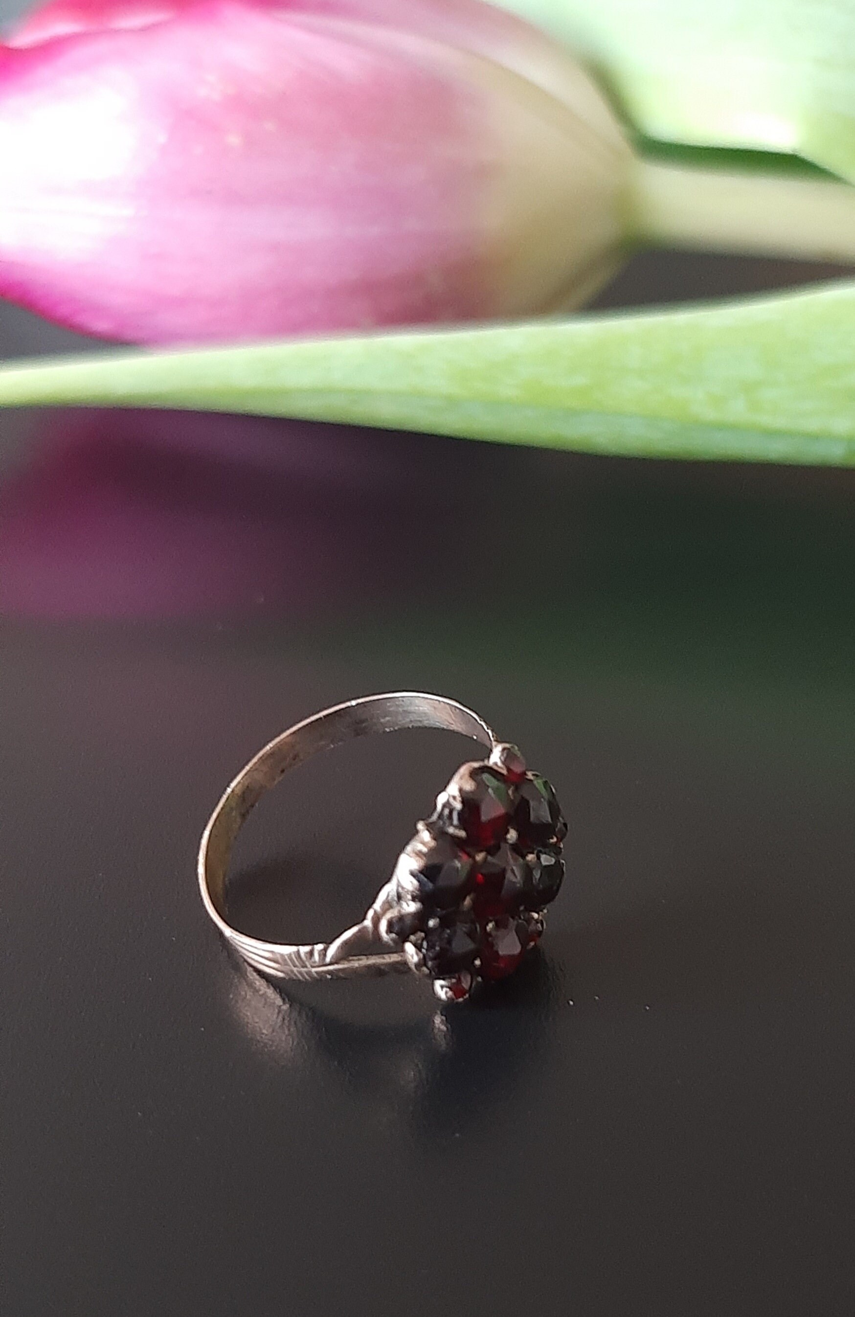 Antique Bohemian Garnet Ring, Tompac, Cute Rose, Victorian Jewelry ...