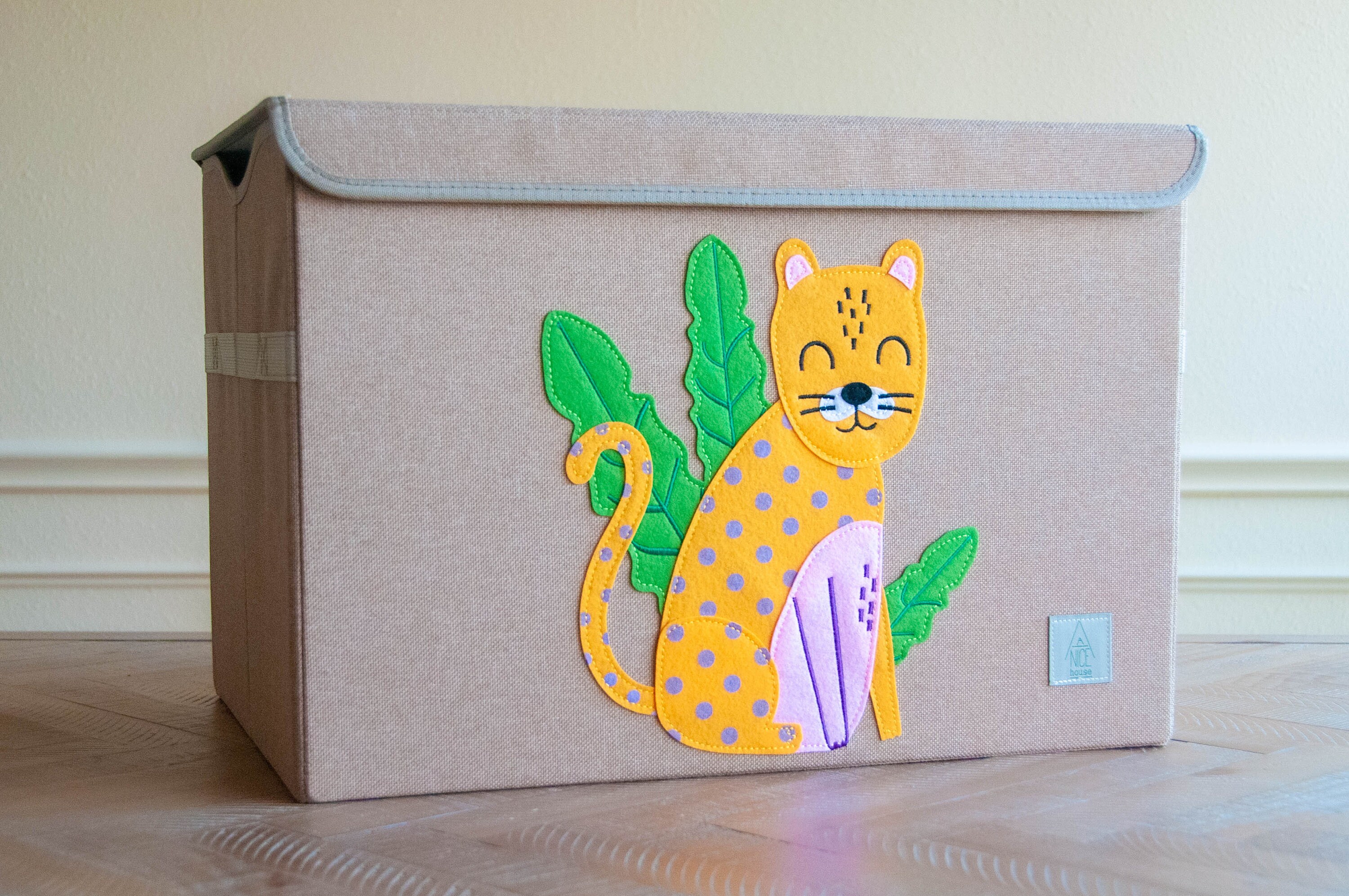 Jungle Jaguar PERSONALIZED Toy Box + Storage Box, Fabric Toy Box for ...