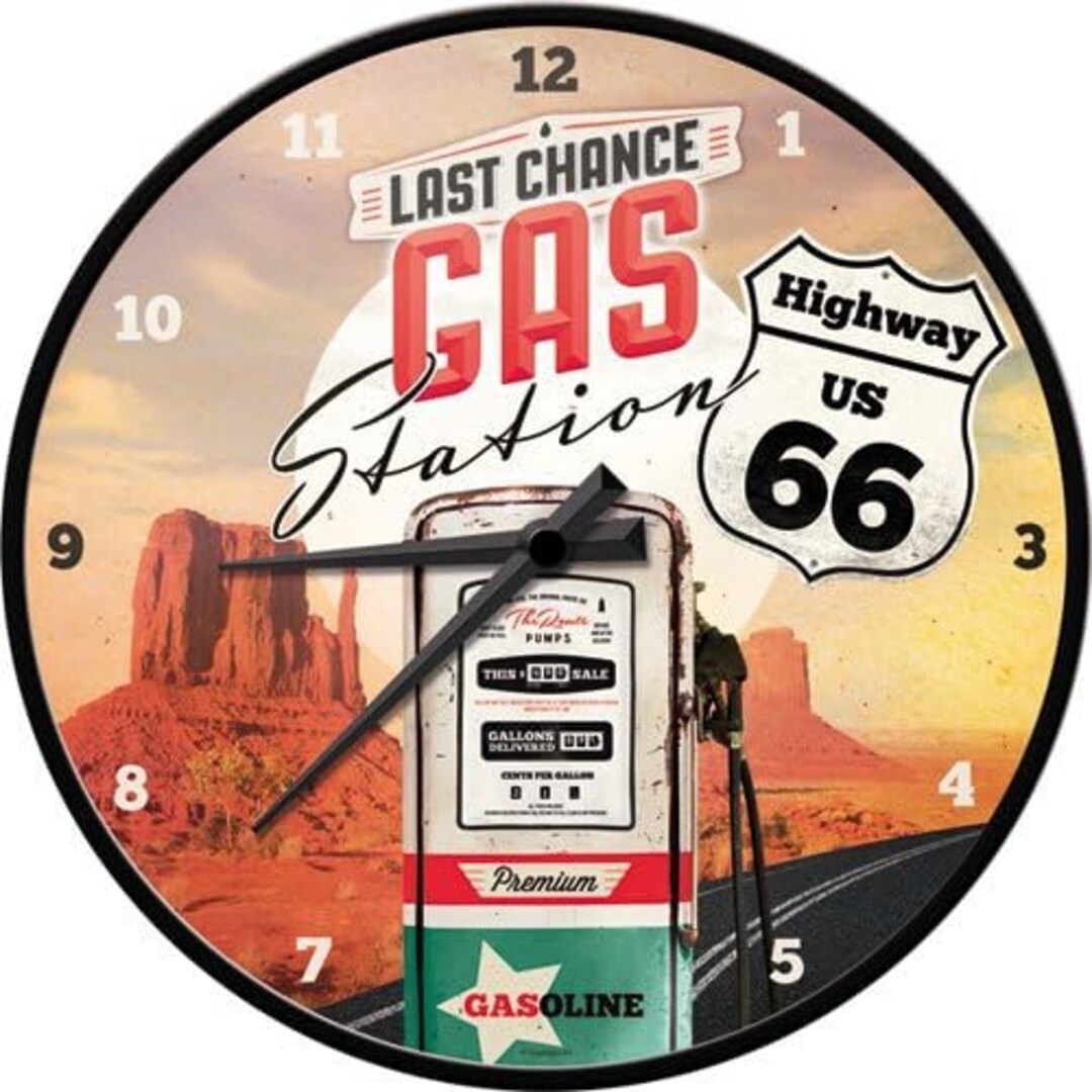US Highways 66 Gasoline Wall Watch, 31 Cm - Etsy