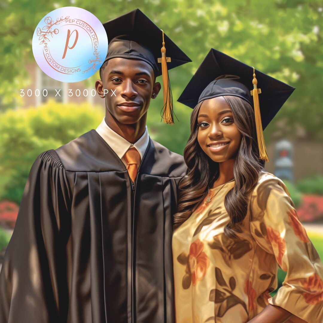 Digital Download African American Graduation Man and Woman - Etsy