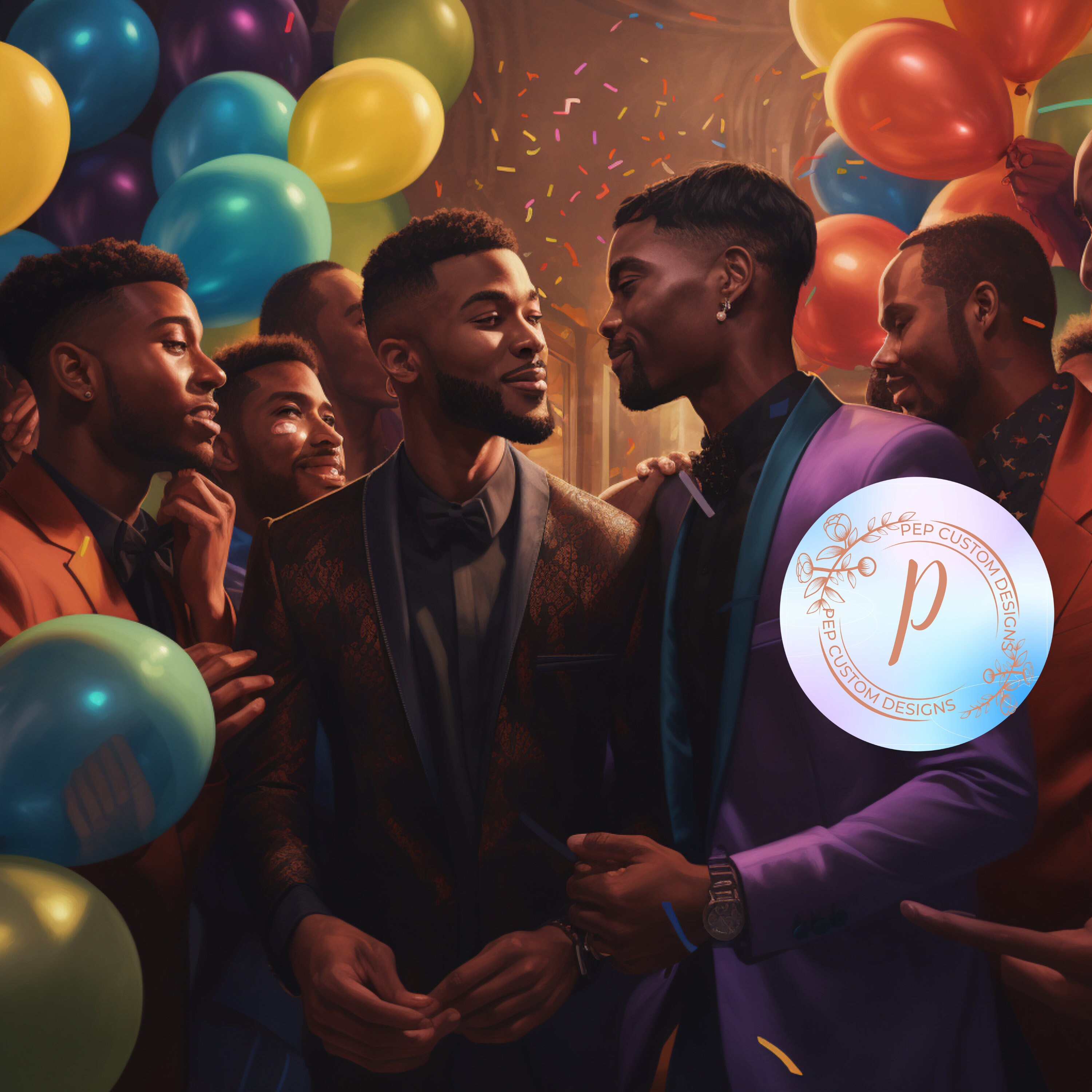 Digital Download African American Party Guys Wall Art - Etsy