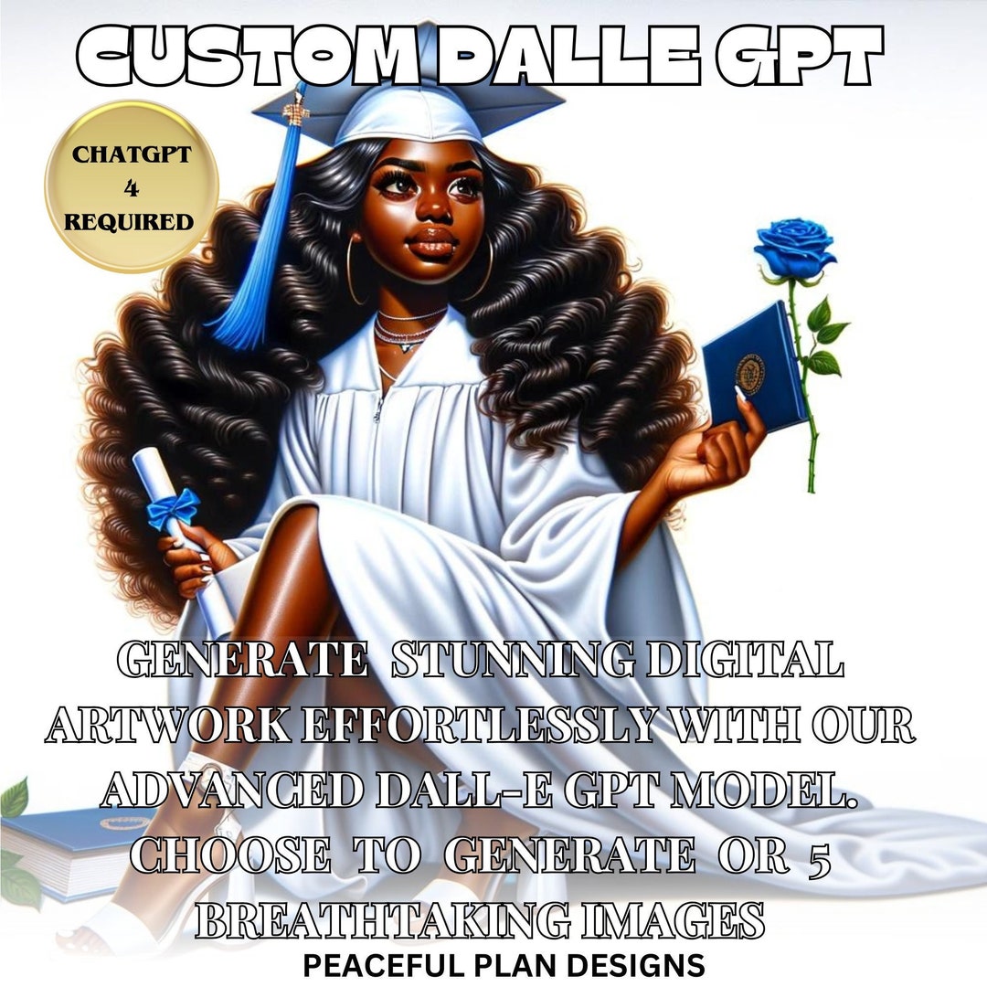 Custom DALL-E GPT Realistic Cartoon Graduate Creator Push Button Art Maker Automatic AI Art ...