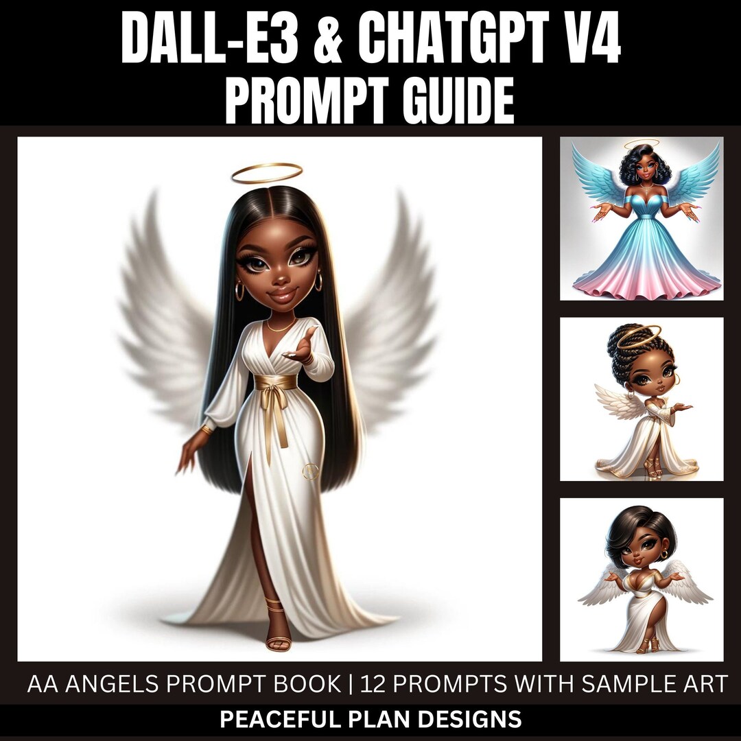 AI Art Chatgpt Dall-e3 African American Angel Prompt Guide PDF - Etsy