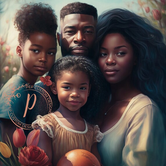 African American Family Love Art