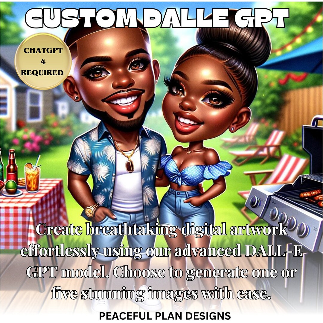 Custom DALL-E GPT Realistic Chibi Couple Creator Push Button Art Maker AI Art Creation Tool ...