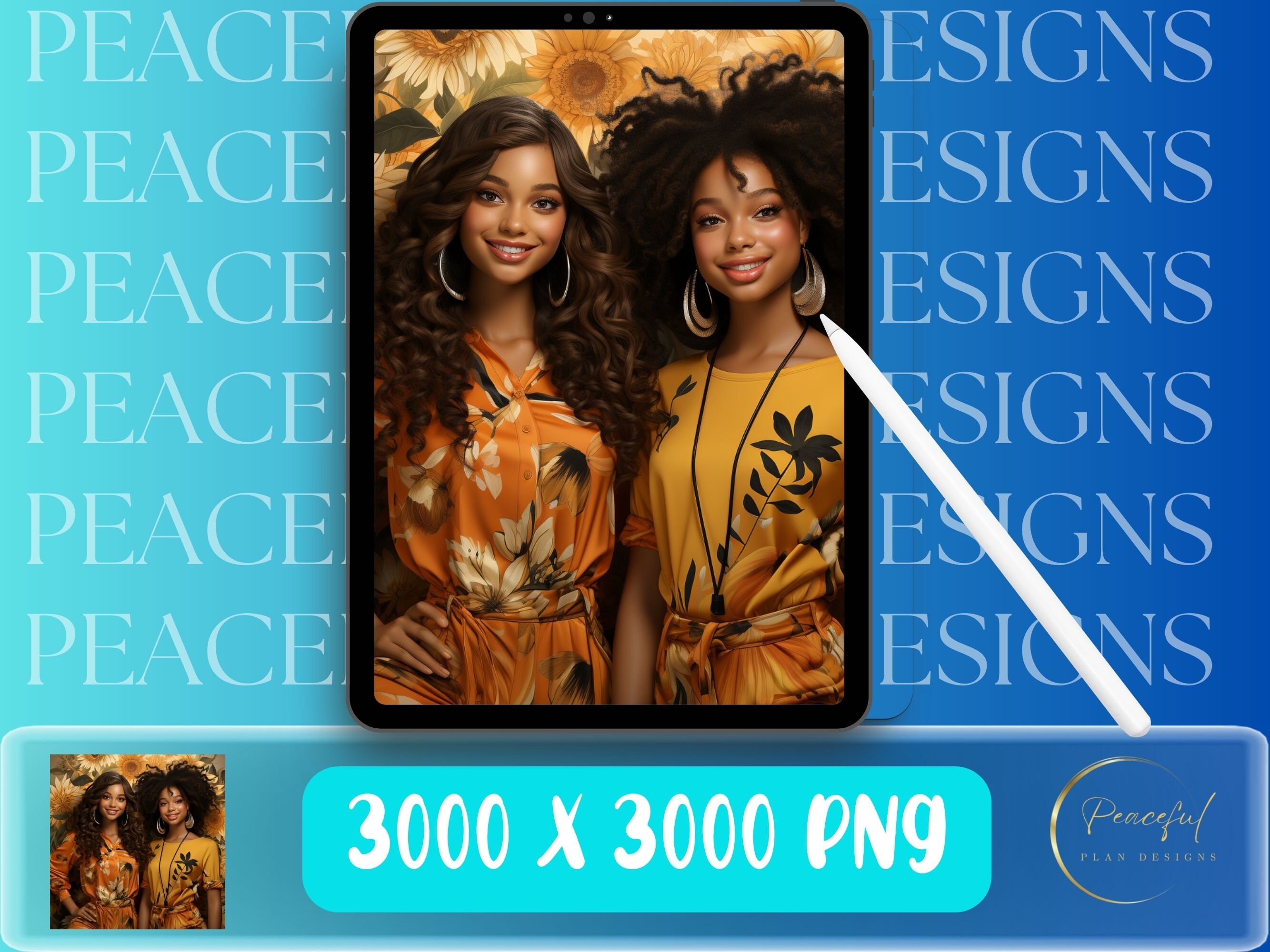 Digital Download African American Melanin Girls Wall Art - Etsy