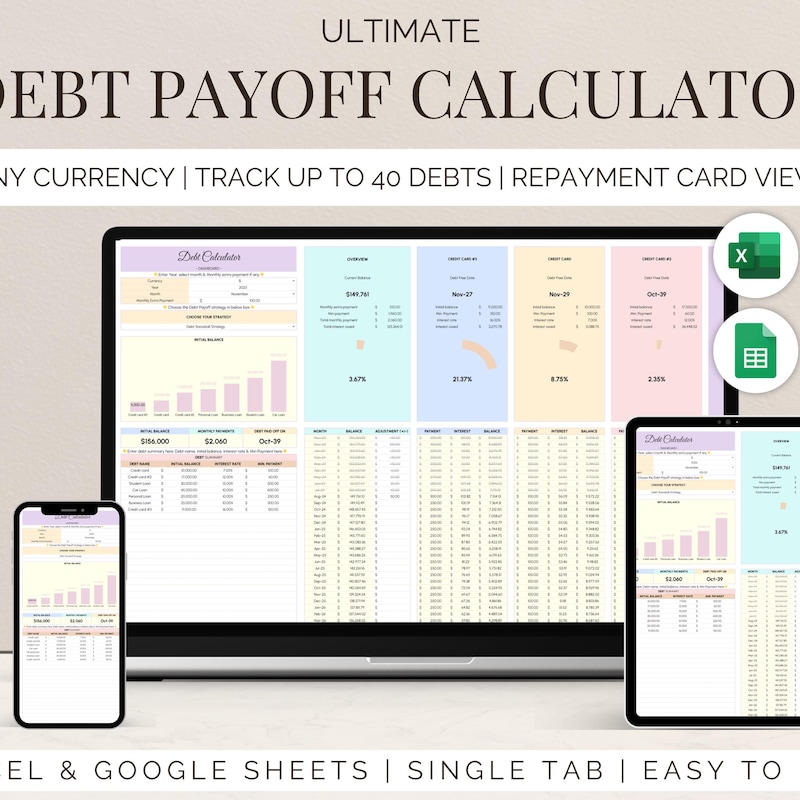 Credit card repayment worksheet - Etsy Italia